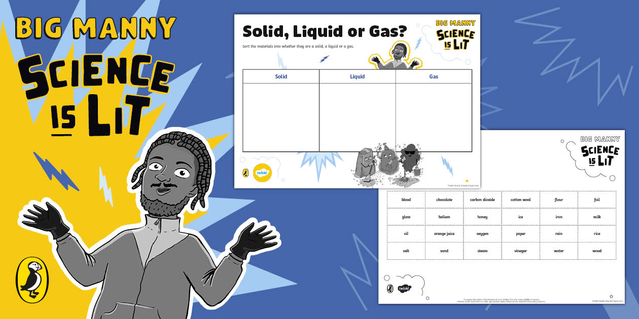 FREE! - Science is Lit: Solid, Liquid or Gas? Activity Sheet