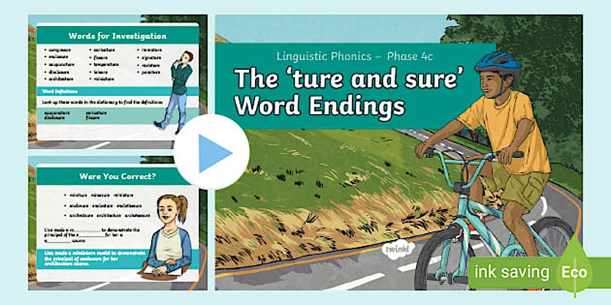 Linguistic Phonics sure and ture Spelling Rule PowerPoint