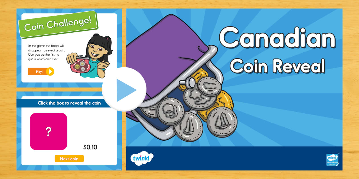 Canadian Coin Reveal PowerPoint (teacher made) - Twinkl