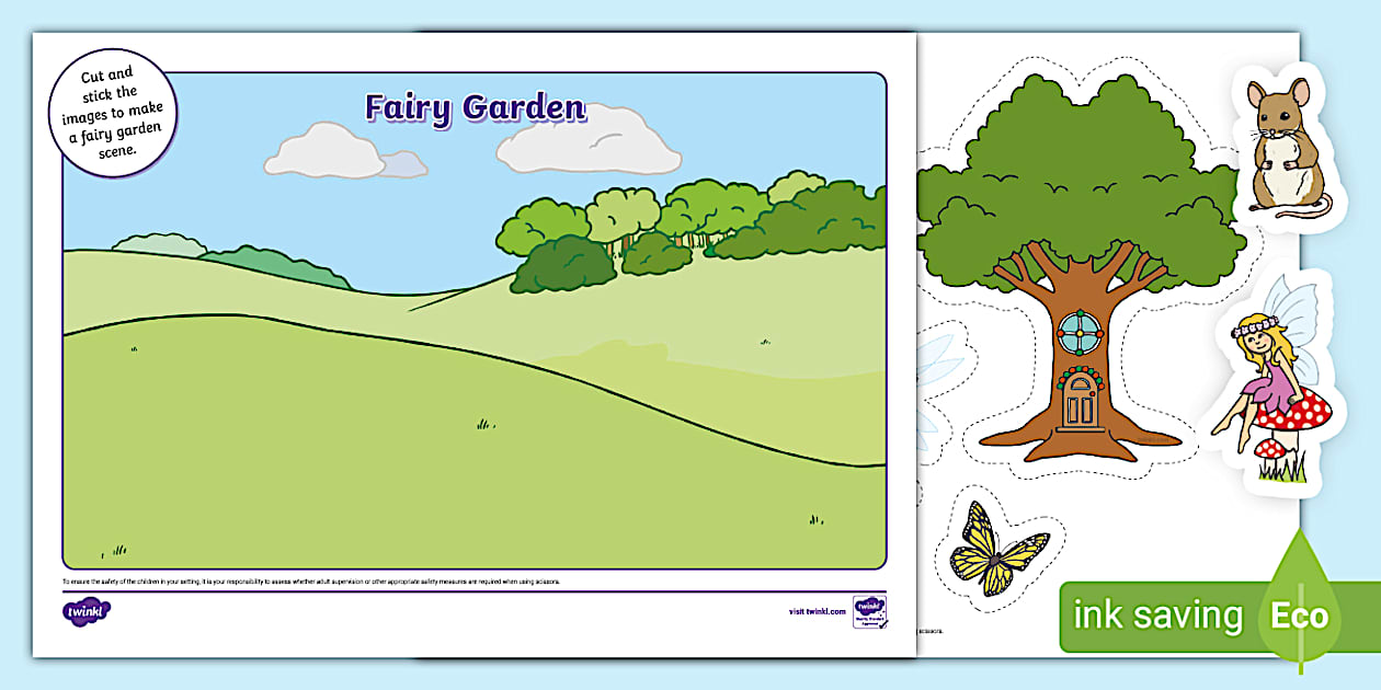 Cut and Stick Fairy Scene (teacher made) - Twinkl