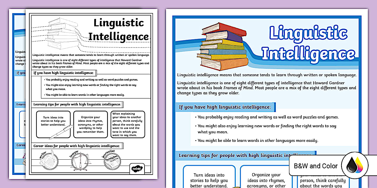 Linguistic Intelligence Poster (teacher made) - Twinkl