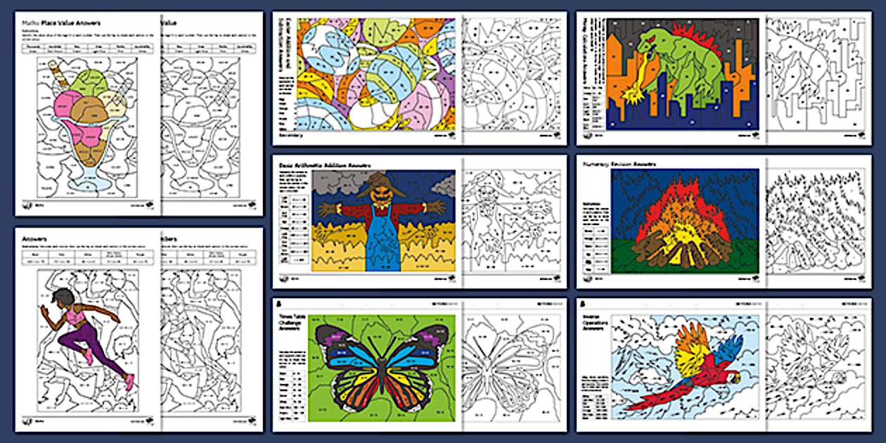 👉 Basic Numeracy Skills KS3 Colouring Worksheets - Twinkl