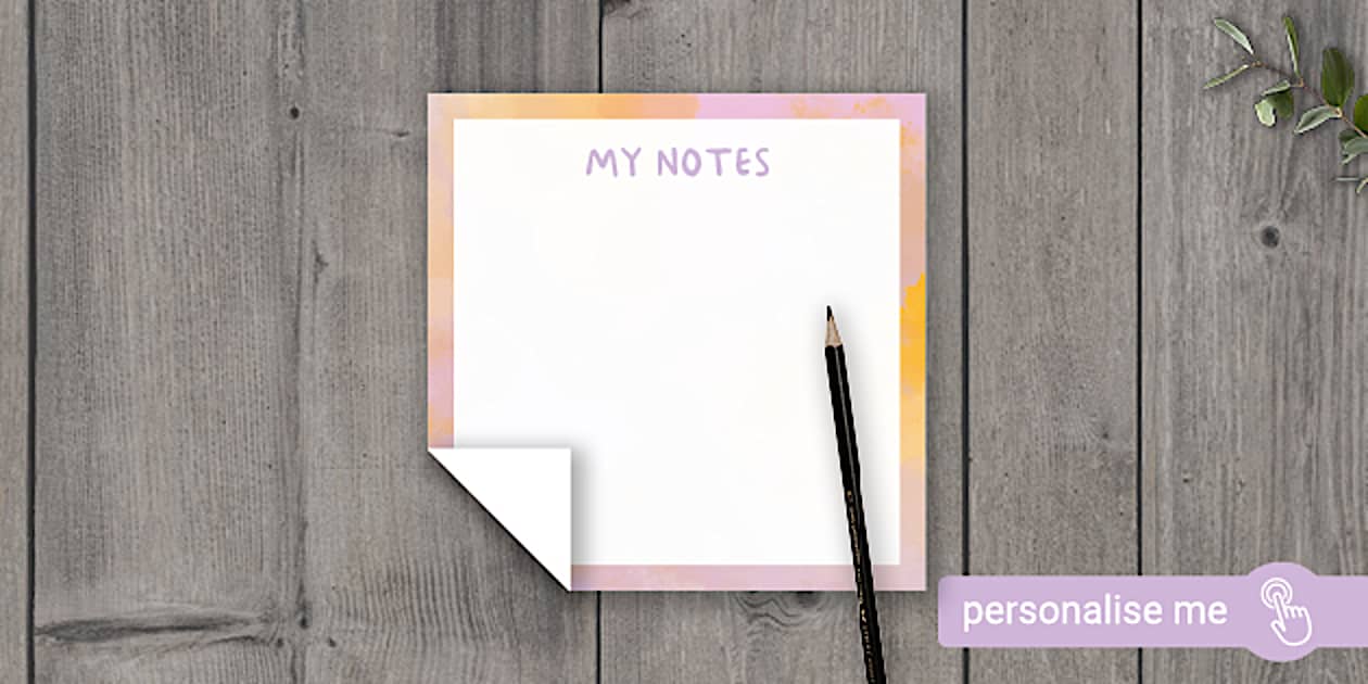 Sunset Watercolour Sticky Notes (teacher made) - Twinkl