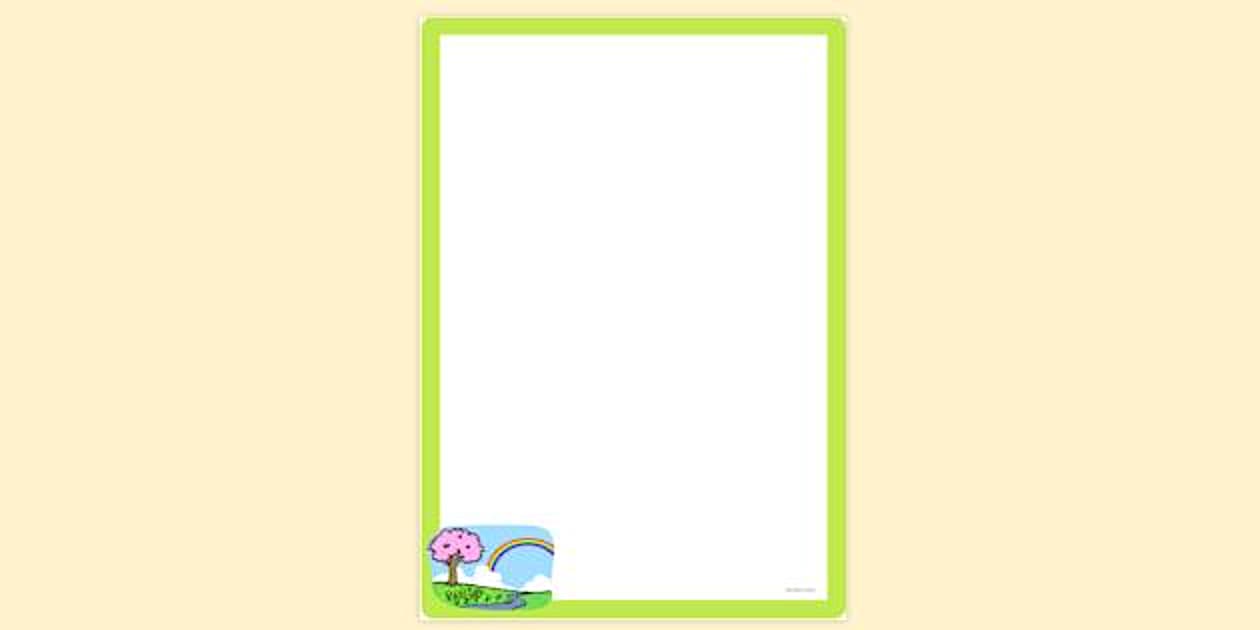Simple Blank Happy Spring Page Border | Twinkl - Twinkl