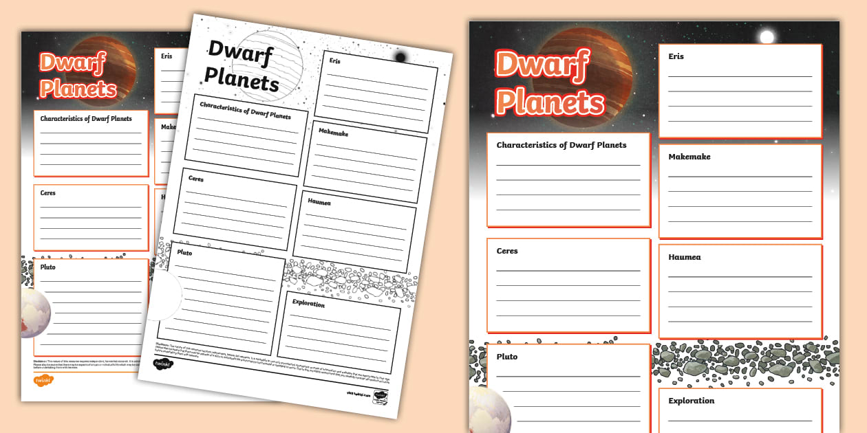 Dwarf Planet Fact File Template (Lehrer gemacht) - Twinkl