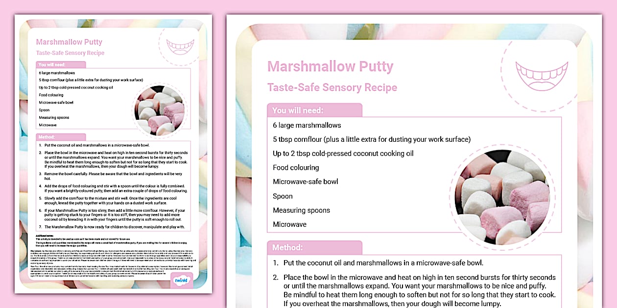 Taste-Safe Marshmallow Putty Sensory Recipe | Twinkl