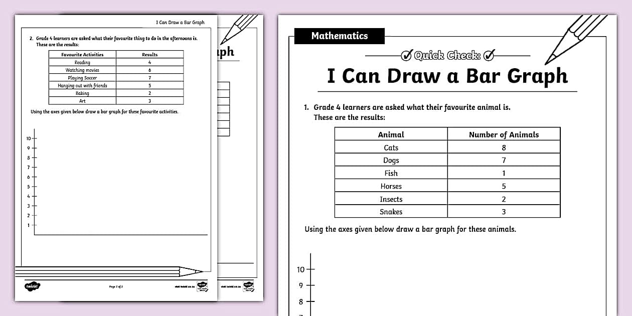 Quick Check: I Can Draw a Bar Graph Activity Sheet - Twinkl