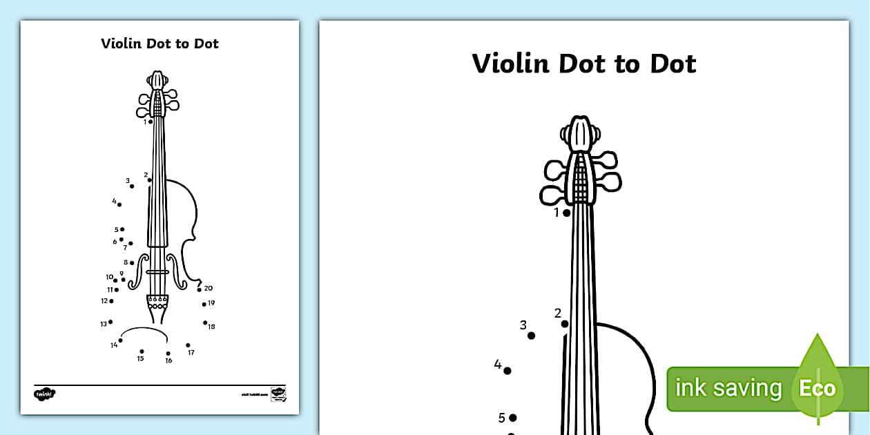 👉 Violin Dot-to-Dot Activity 1-20 (teacher made) - Twinkl