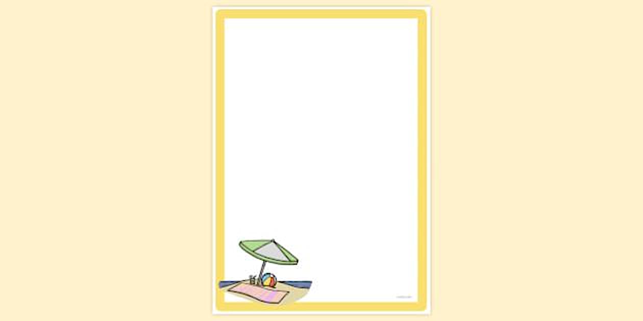 Simple Blank Beach Theme Page Border | Page Borders | Twinkl
