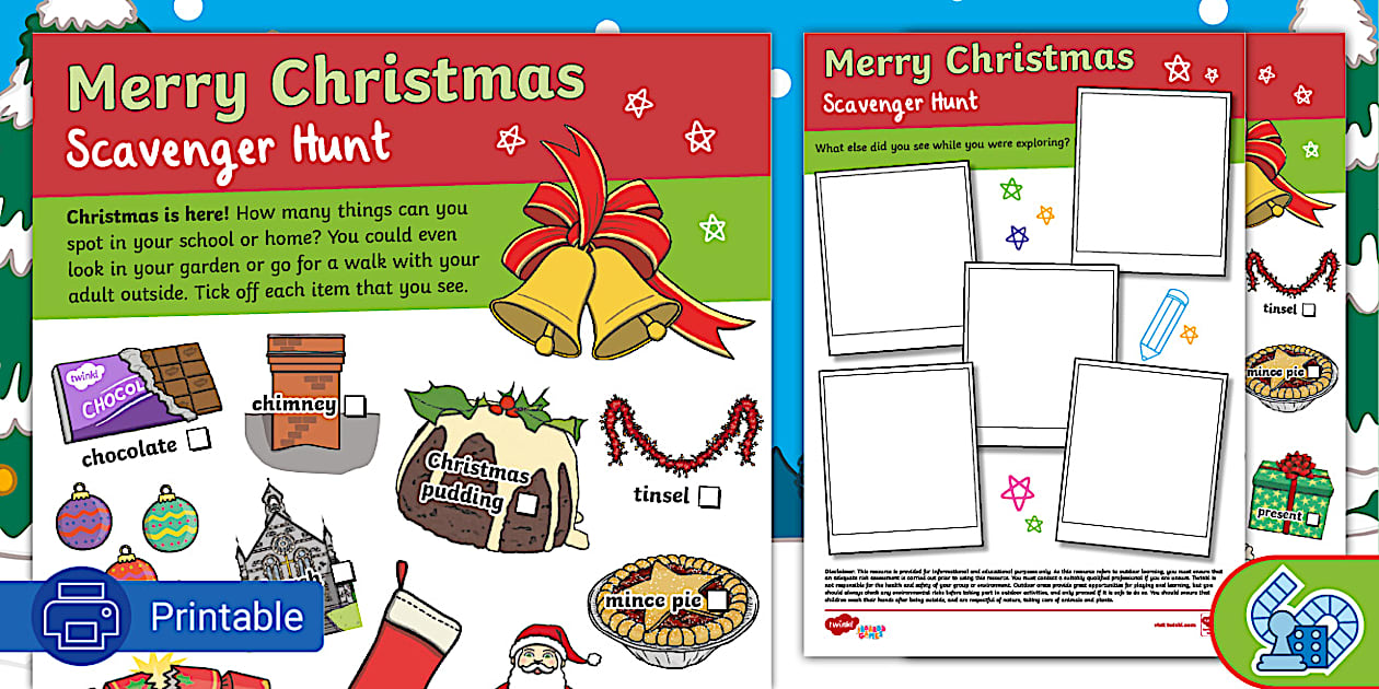Christmas Scavenger Hunt - Christmas Family Games - Twinkl