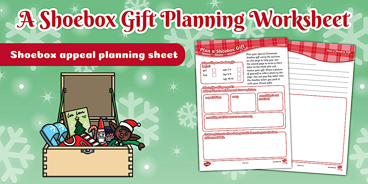 KS1 A Shoebox Gift Planning Worksheet - Twinkl