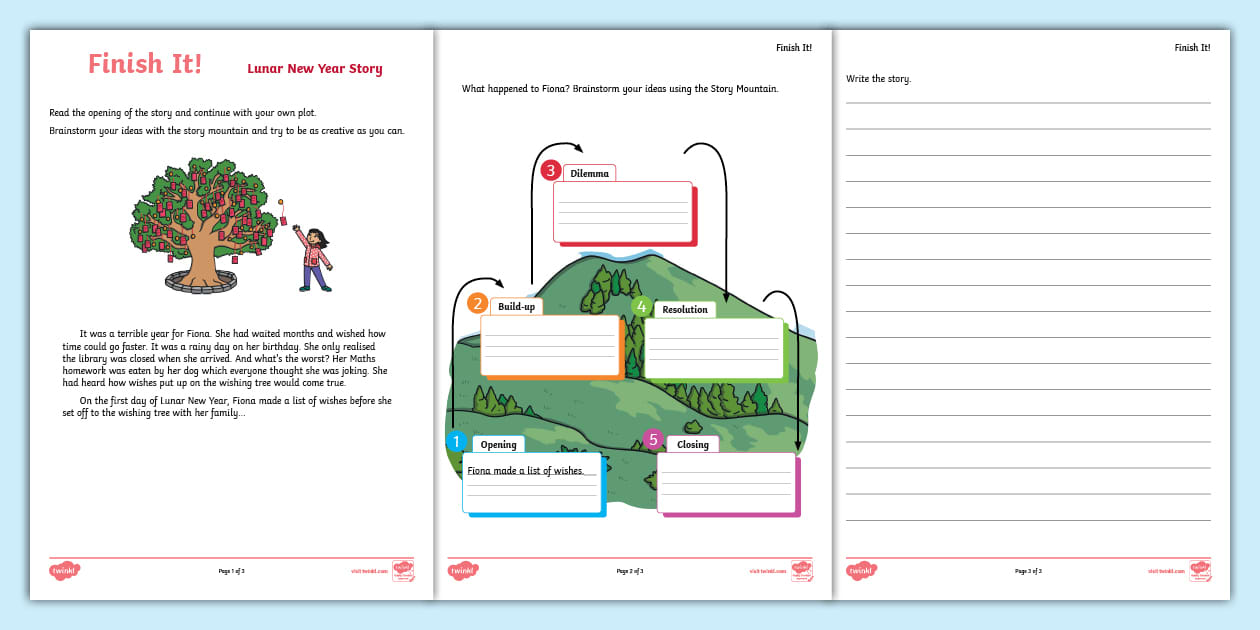 Finish It! Lunar New Year Story (Story Mountain) - Twinkl