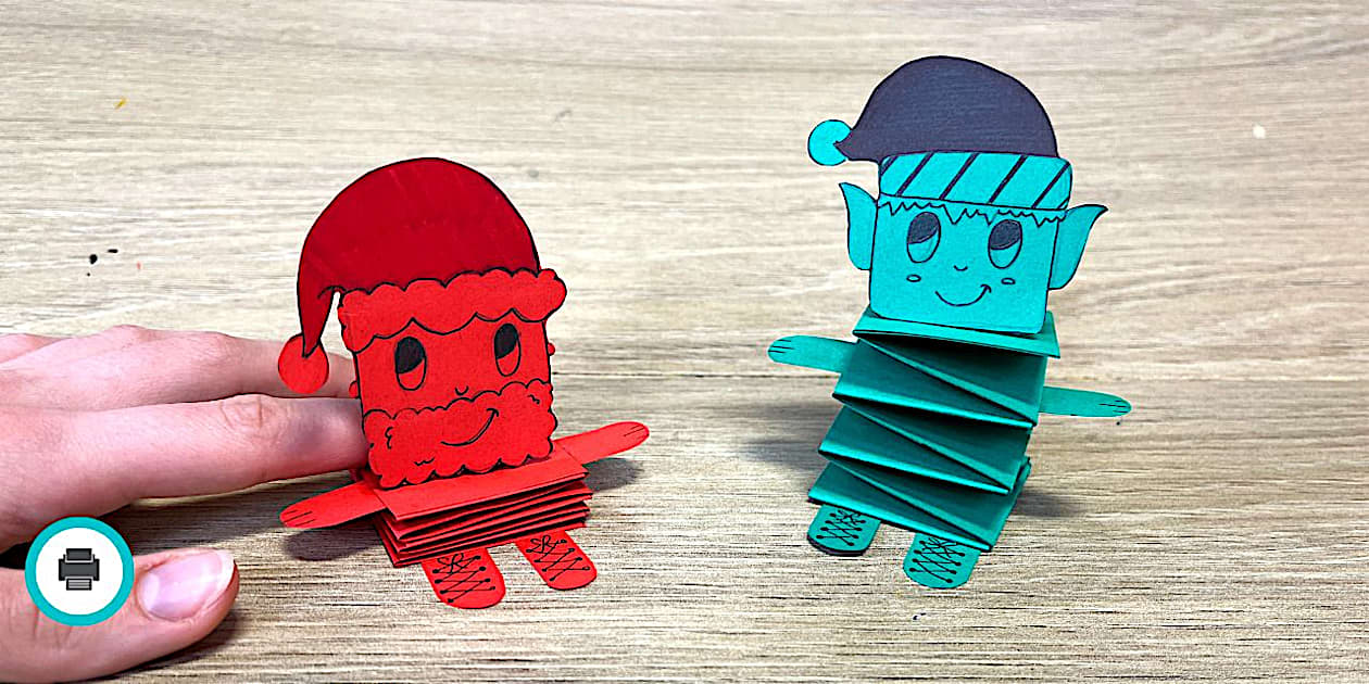 Folded Paper Christmas Characters | Christmas Crafts