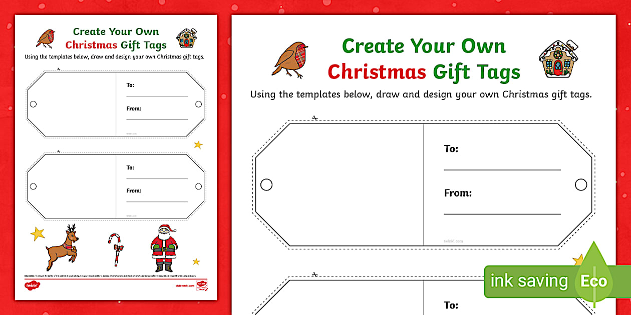 Create Your Own Christmas Gift Tag Designs (teacher made)