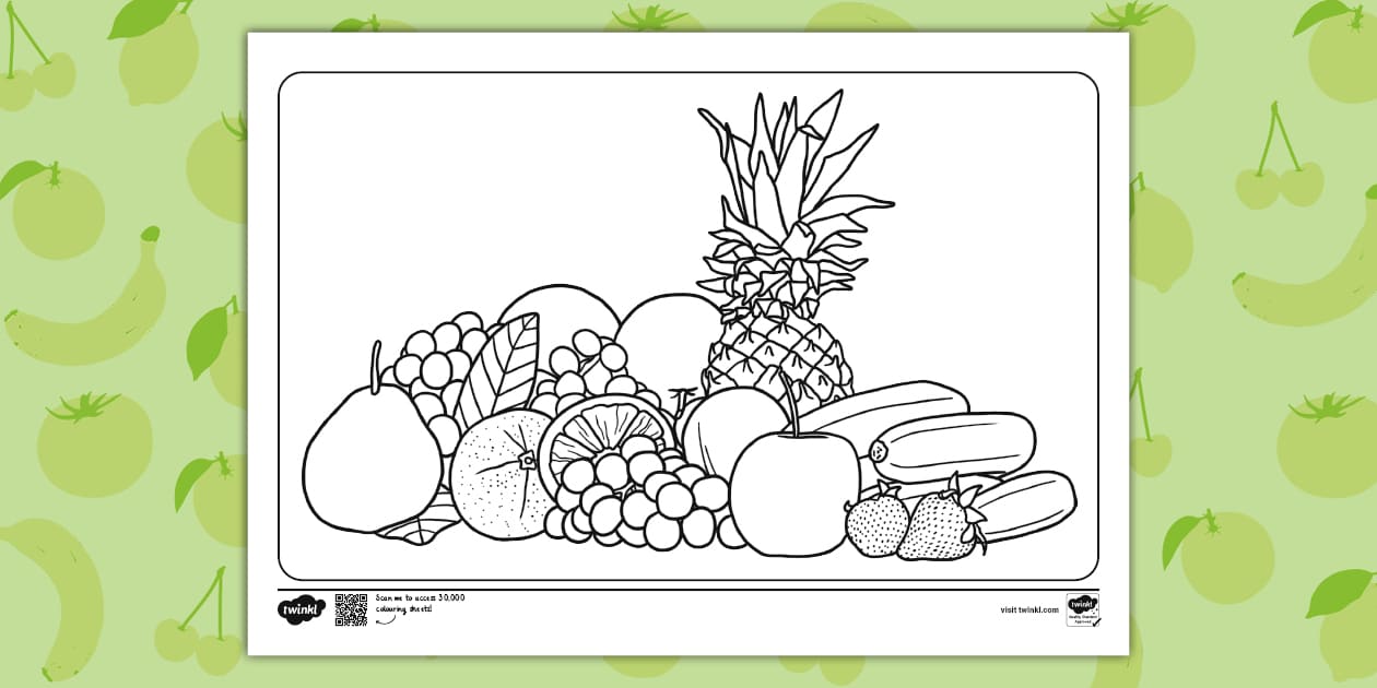 Fruit Colouring Sheet - Activities - Resources - Twinkl