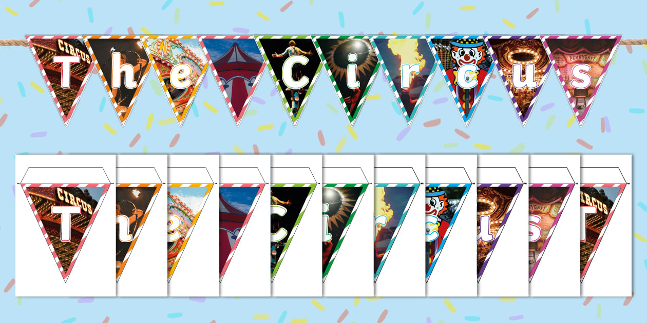 Circus Photo Display Bunting (Teacher-Made) - Twinkl