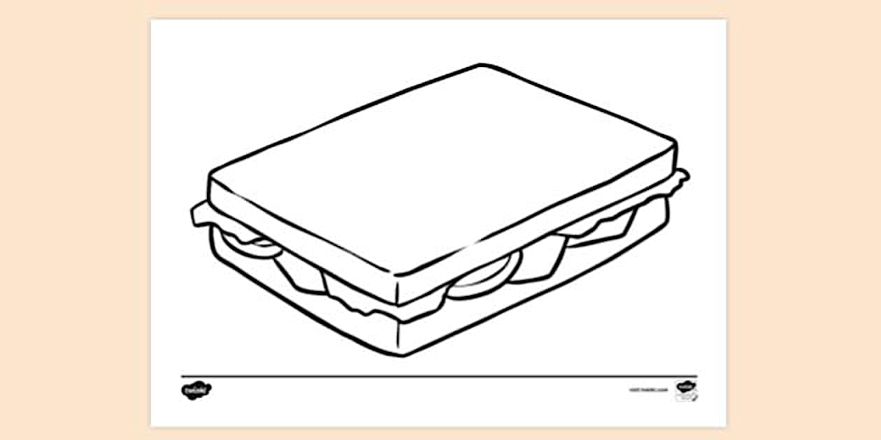 Rectangular Sandwich Colouring | Colouring Sheet - Twinkl