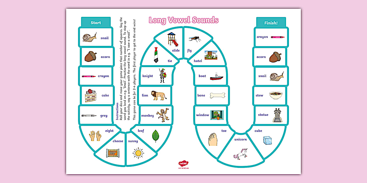 SALT Speech Sounds Long Vowel Sounds Board Game - Twinkl