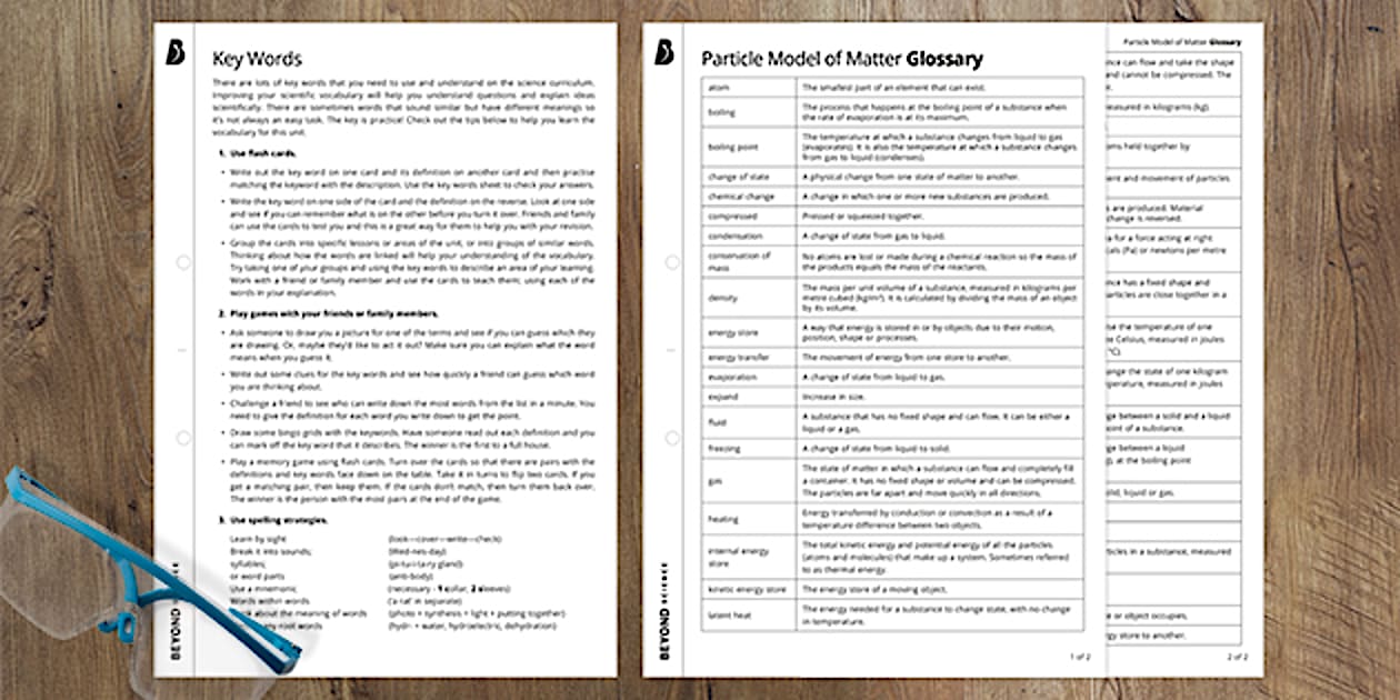 AQA Physics: Particle Model of Matter Glossary | Beyond