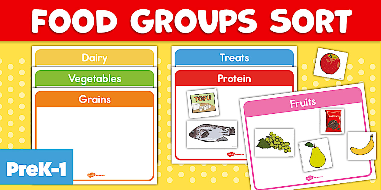 Food Groups Cut and Paste Sorting Activity (teacher made)