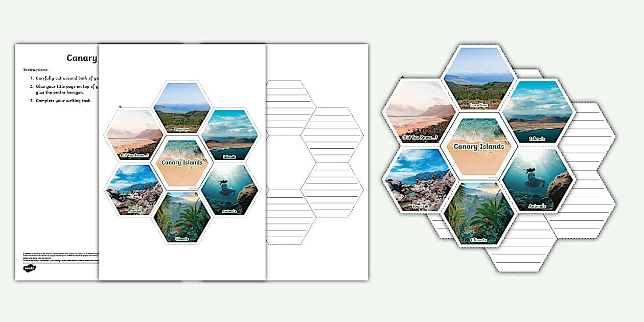 Canary Islands Hexagon Writing Template (teacher made)