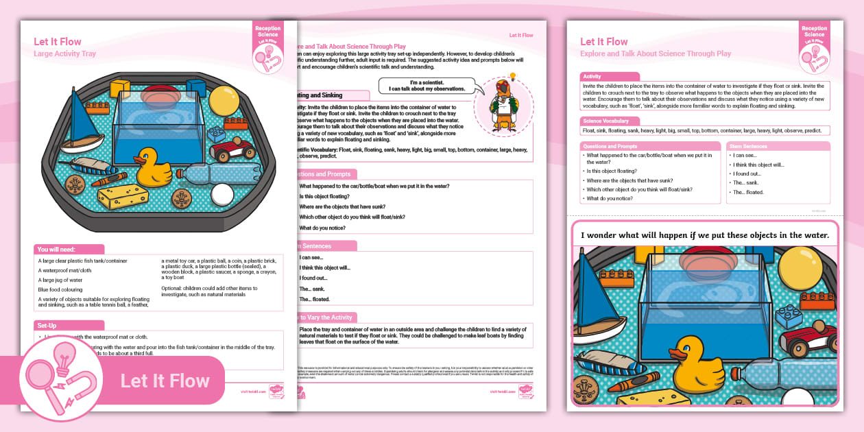 EYFS Science Let It Flow Floating and Sinking Tray | Twinkl