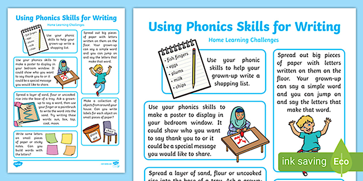 Using Phonic Skills EYFS Home Learning Literacy Challenges