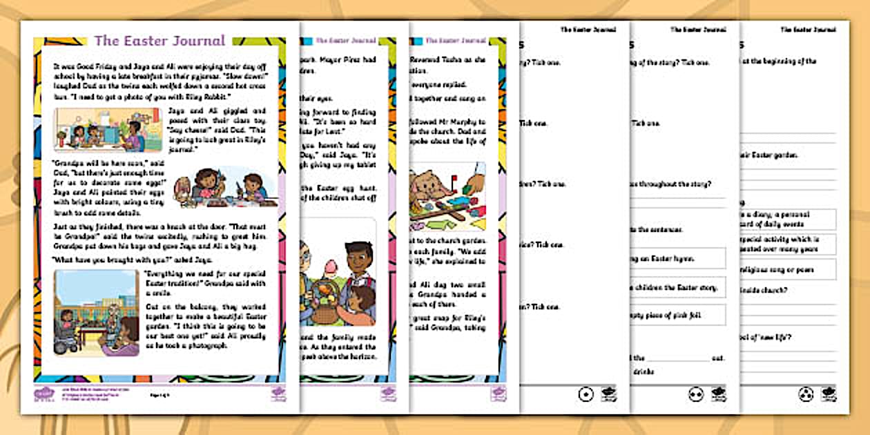 The Easter Journal Differentiated Reading Comprehension Activity