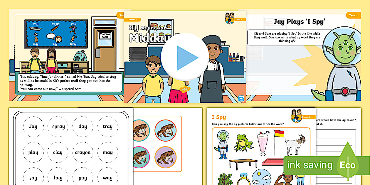 'ay' saying /ai/ Lesson Pack (Teacher-Made) - Twinkl