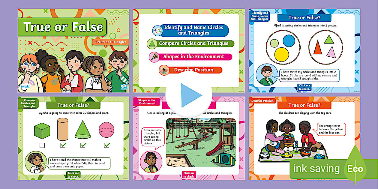 👉 EYFS WRM True or False PowerPoint: Circles and Triangles