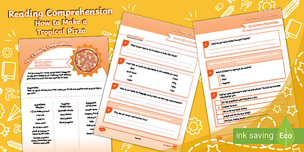 Year 4 Reading Comprehension - Recipe (Ages 8 - 9) - Twinkl