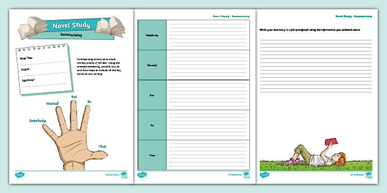 Novel Study - Summarising (teacher made) - Twinkl