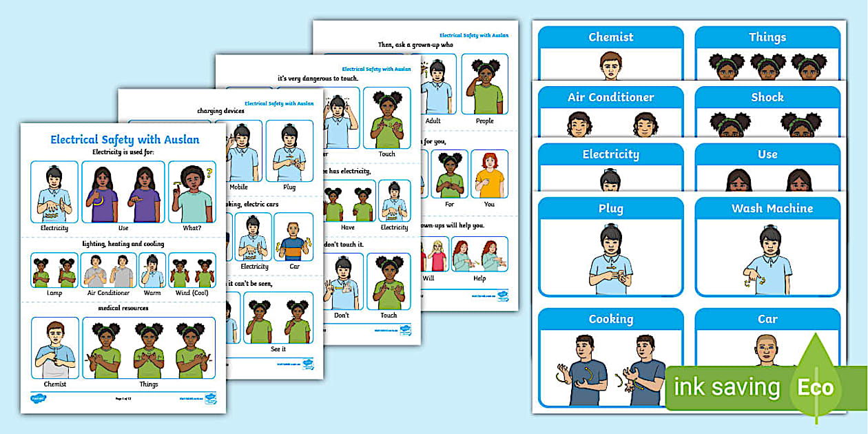 Electrical safety with Auslan - Twinkl