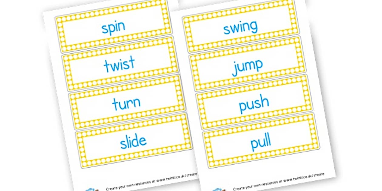 Movement Word Cards (teacher made) - Twinkl