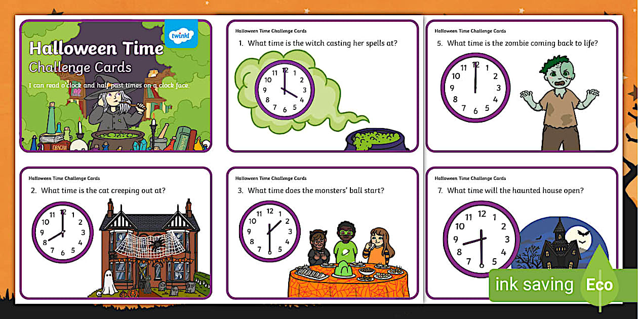 Halloween-Themed Time Challenge Cards (teacher made)