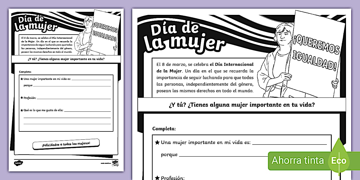 Ficha para el Día de la Mujer - Twinkl