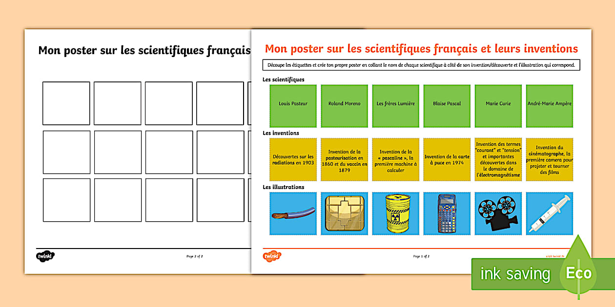 Poster : Les scientifiques français et leurs inventions