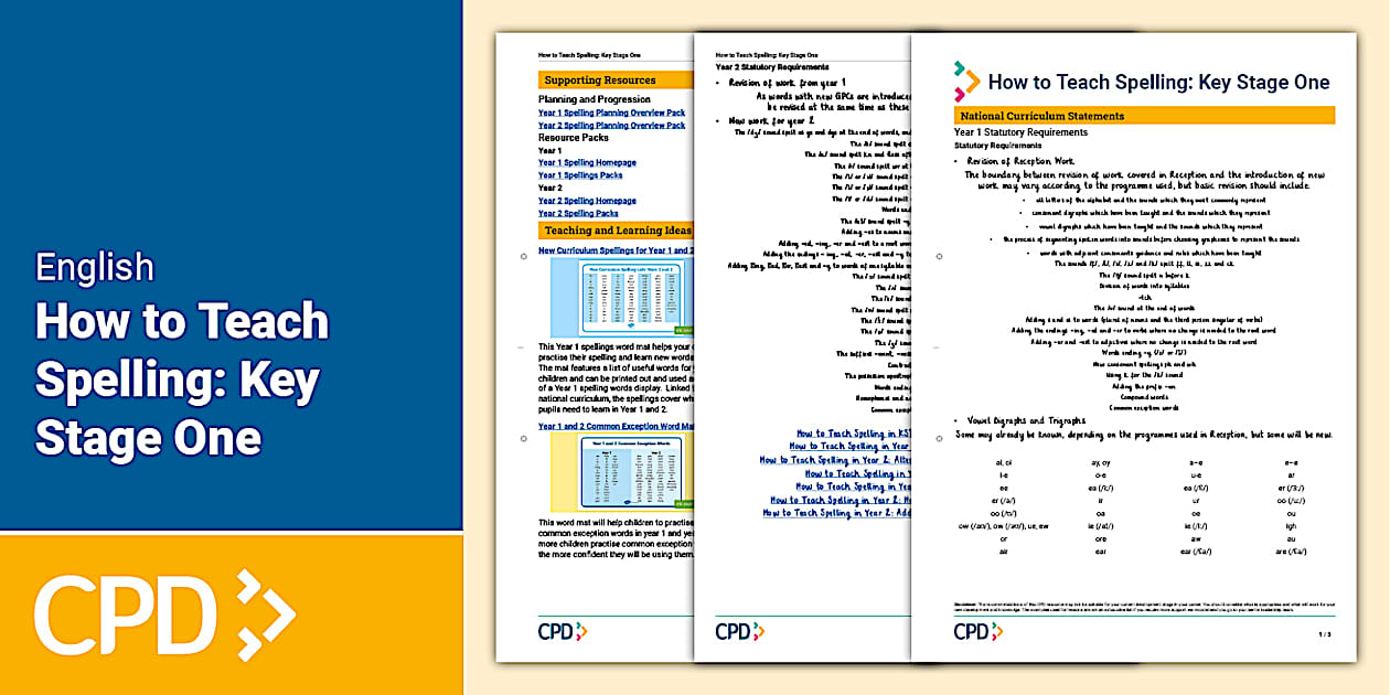 How to Teach Spelling: Key Stage One (teacher made) - Twinkl