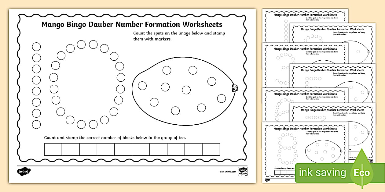 Mango Bingo Dauber Number Formation (Teacher-Made) - Twinkl