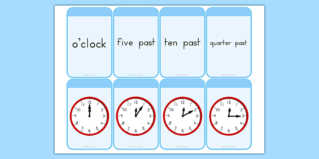 Telling the Time Matching Flashcards (Teacher-Made) - Twinkl