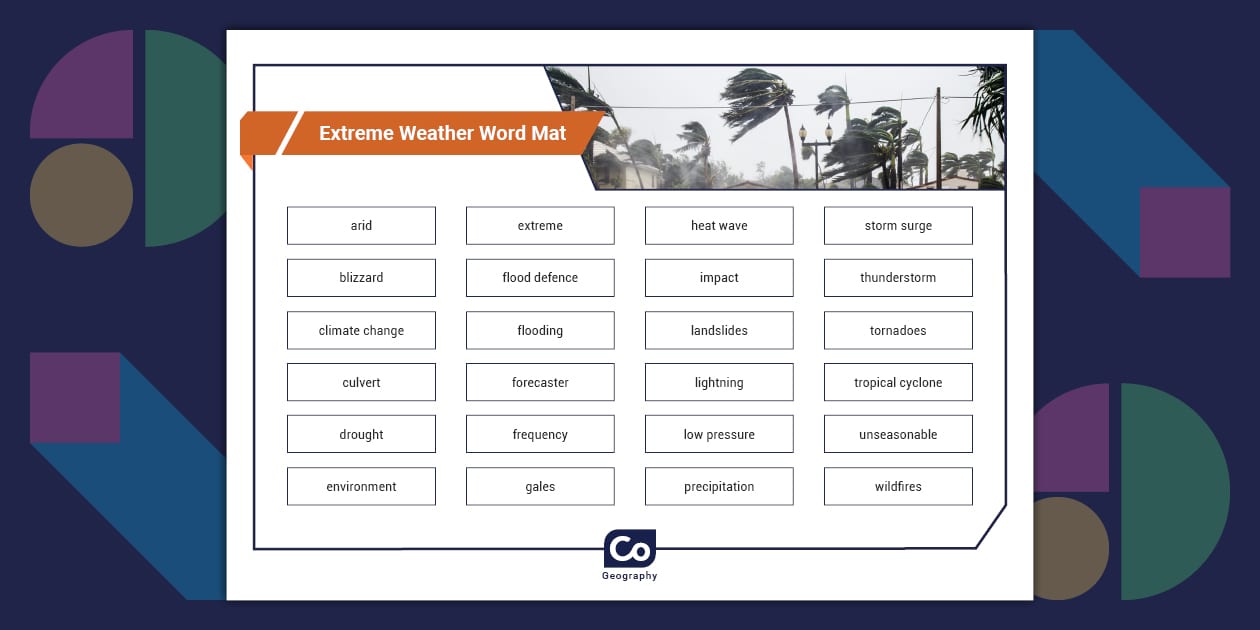 Extreme Weather: Key Word Revision Mat (teacher made)