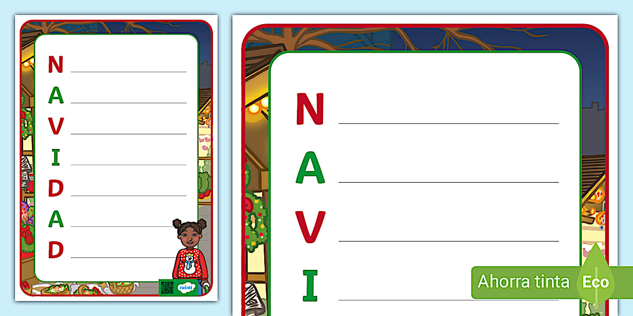 Acróstico de Navidad | Materiales Educativos Twinkl