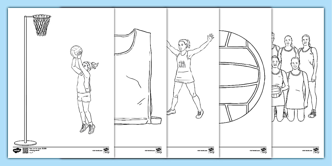 Netball Pictures Black and White - World Cup Colouring Pages