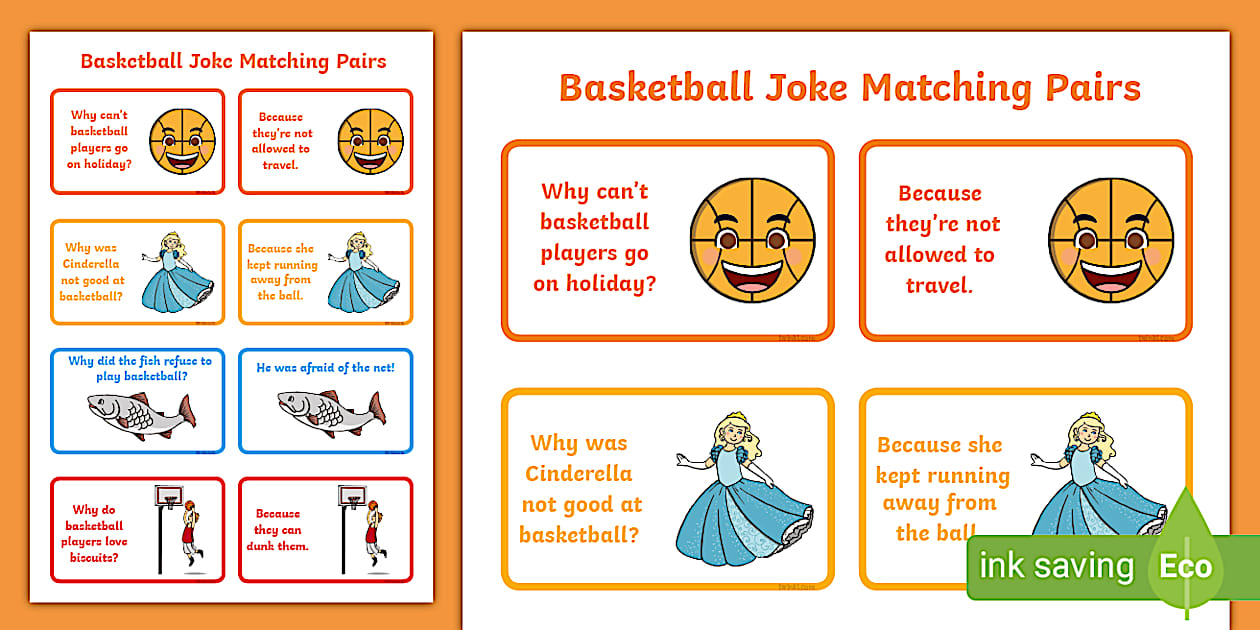 Basketball Joke Matching Pairs (teacher made) - Twinkl