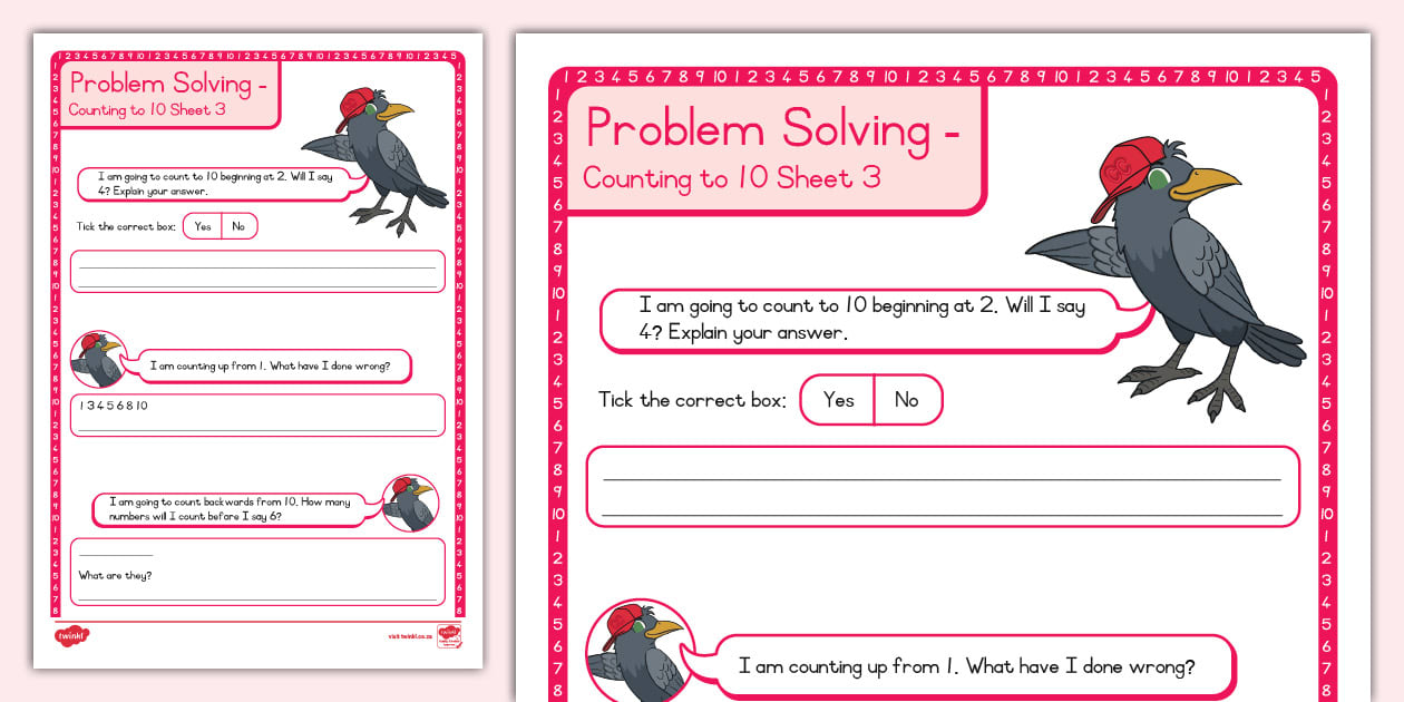 Grade R Problem Solving - Counting to 10 Sheet 3 - Twinkl