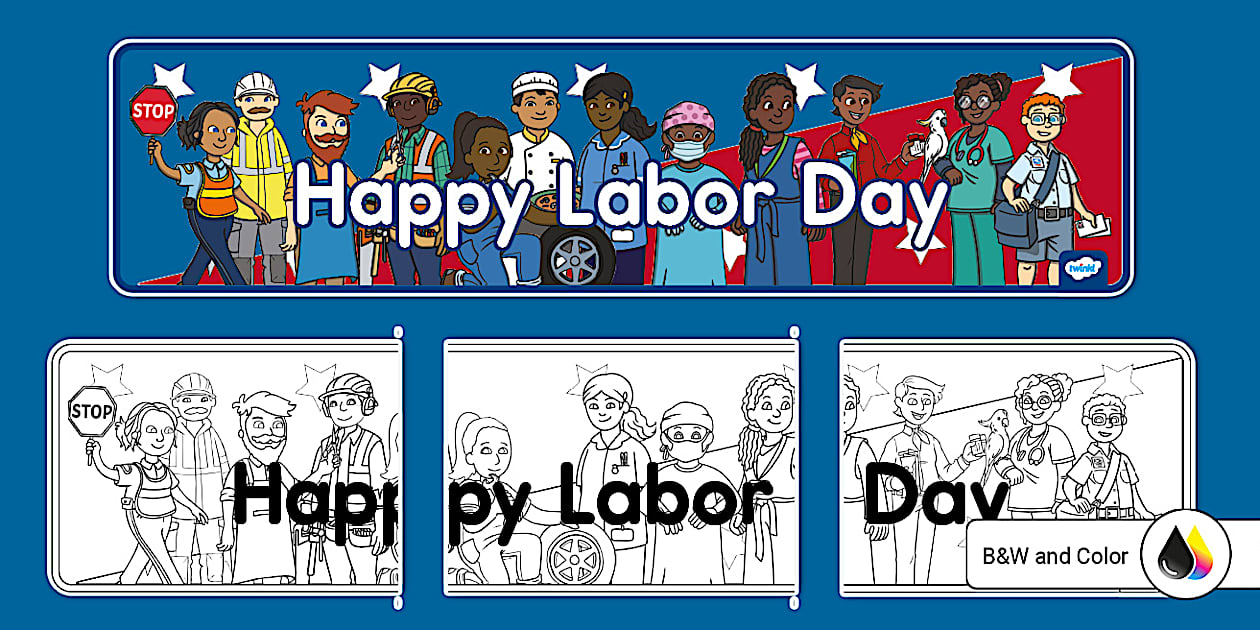 Happy Labor Day Banner (Lehrer gemacht) - Twinkl
