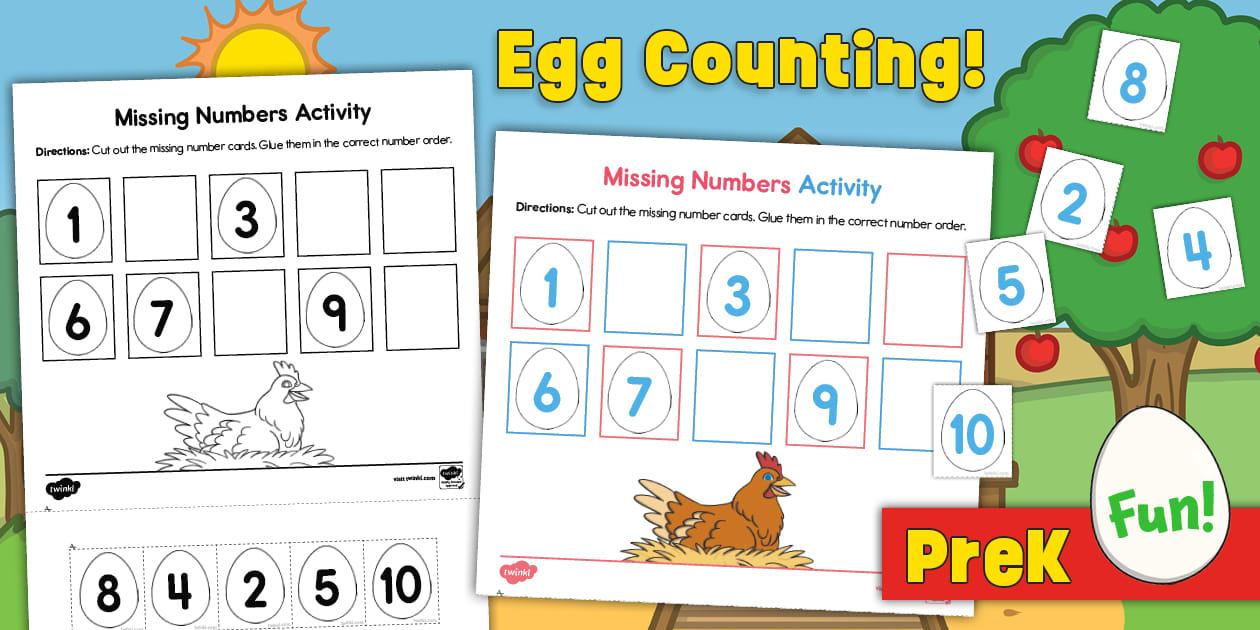 PreK Cut and Paste Missing Numbers (professor feito)