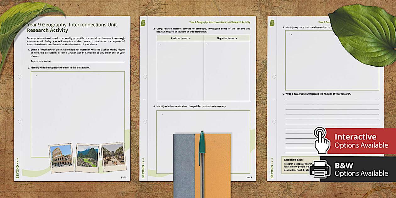 Year 9 Geography: Interconnections Unit Research Activity