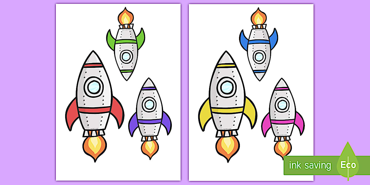 Spaceship cut out | Easy to print | Twinkl (teacher made)