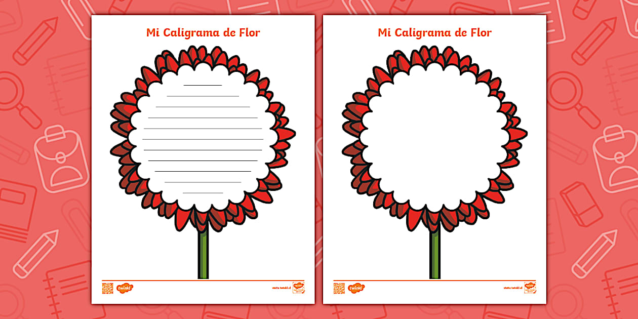 Caligrama: Flor (teacher made) - Twinkl